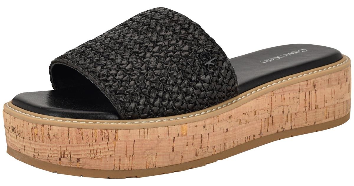 Calvin Klein Arzelia Sandal in Black | Lyst