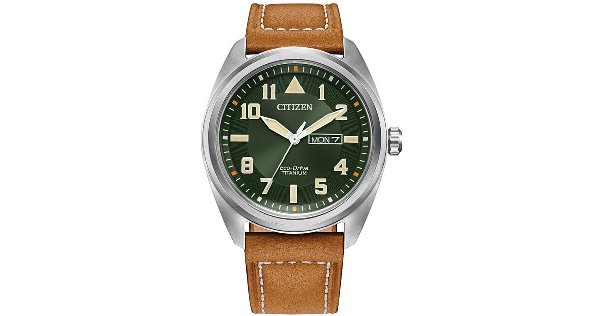 Citizen Weekender Avion Super Titanium Eco-drive Watch With Leather ...