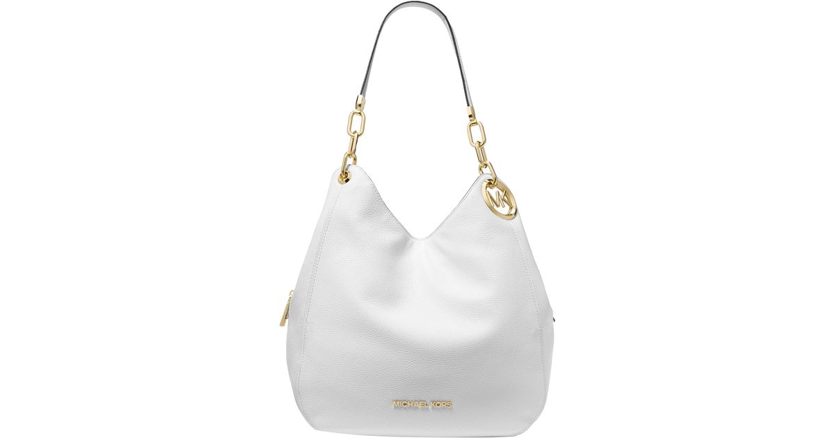 Michael Kors Lillie Large Chain Shoulder Bag in White | Lyst