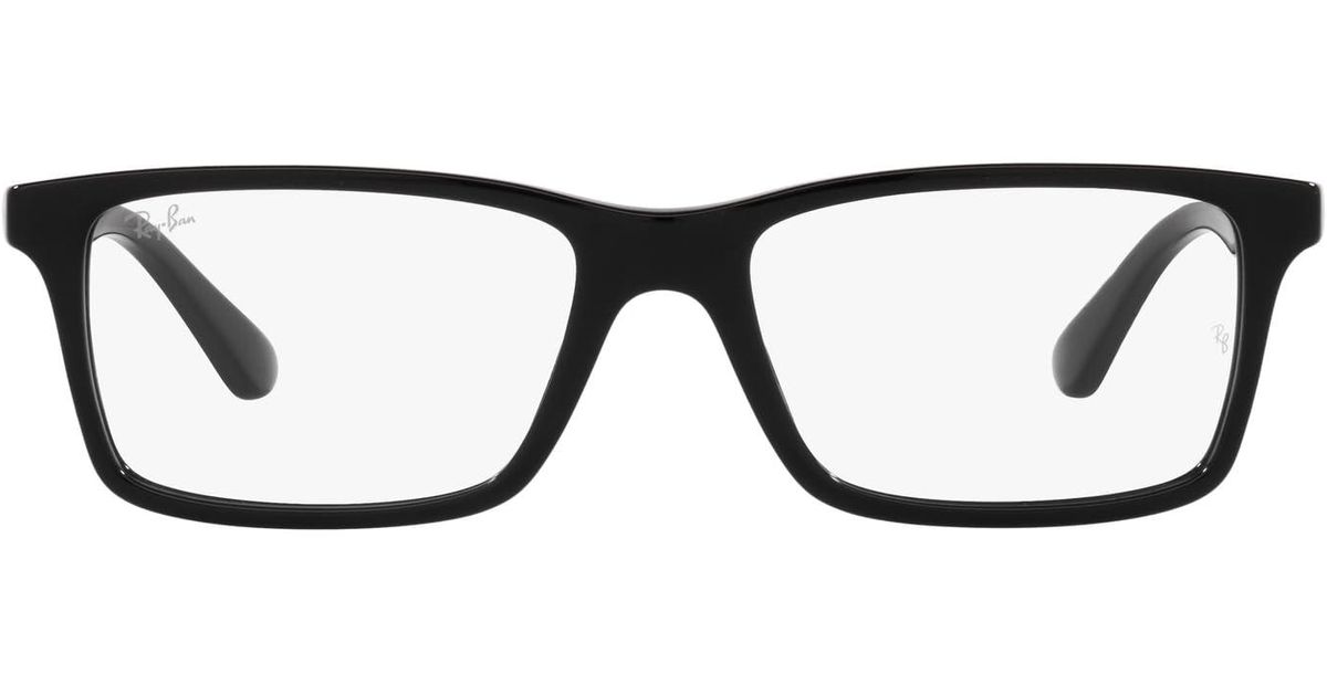 Ray-Ban Rx5413 Rectangular Prescription Eyewear Frames in Black for Men ...