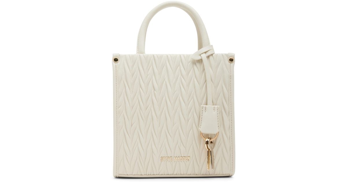 Steve Madden Larry Matelasse Mini Box Tote in Natural | Lyst