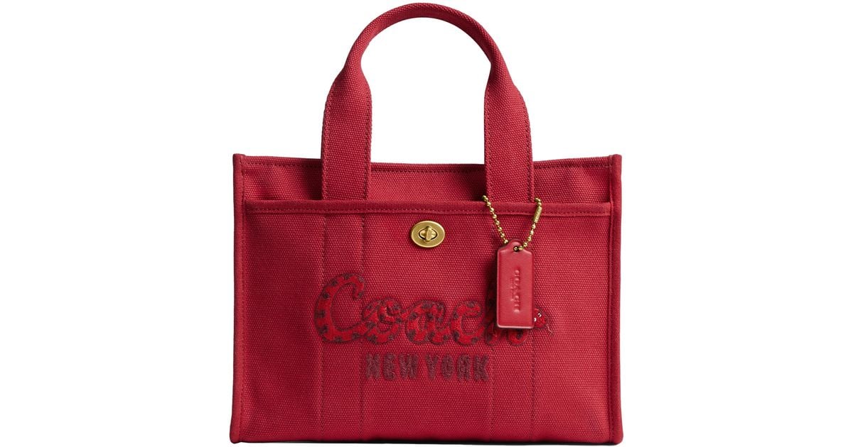 COACH Cargo Tote 26 in Red | Lyst
