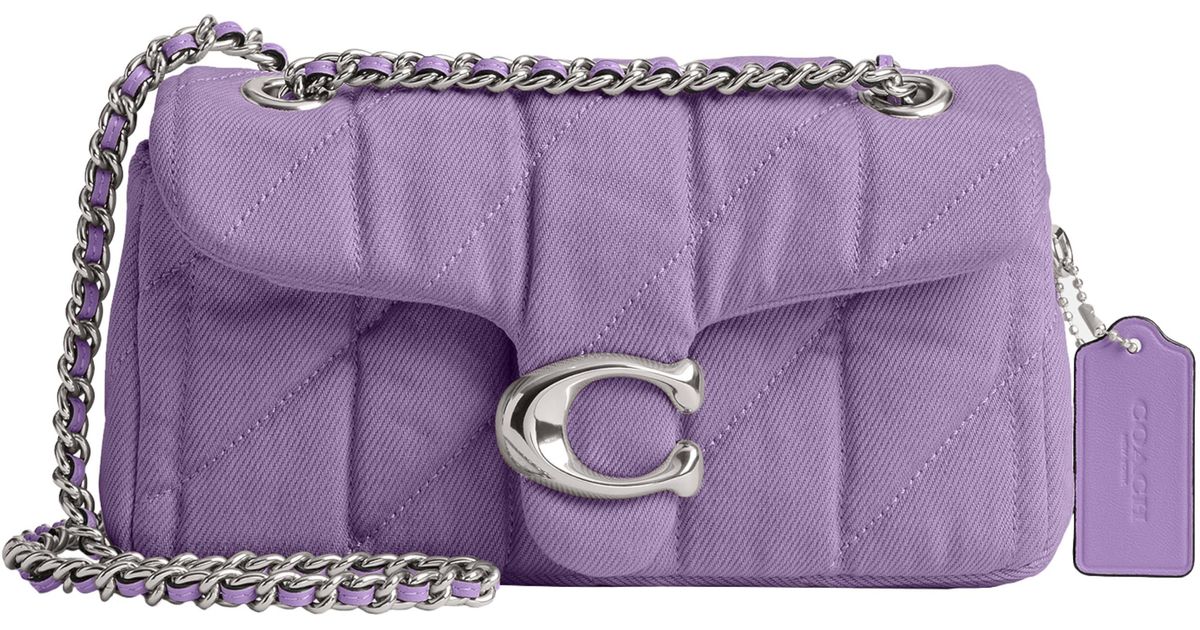 COACH Colored Dye Quilted Denim Tabby Shoulder Bag 22 in Purple | Lyst