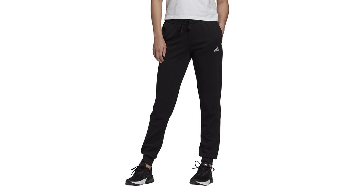 adidas Tall Size Essentials French Terry Logo Pants in Black | Lyst