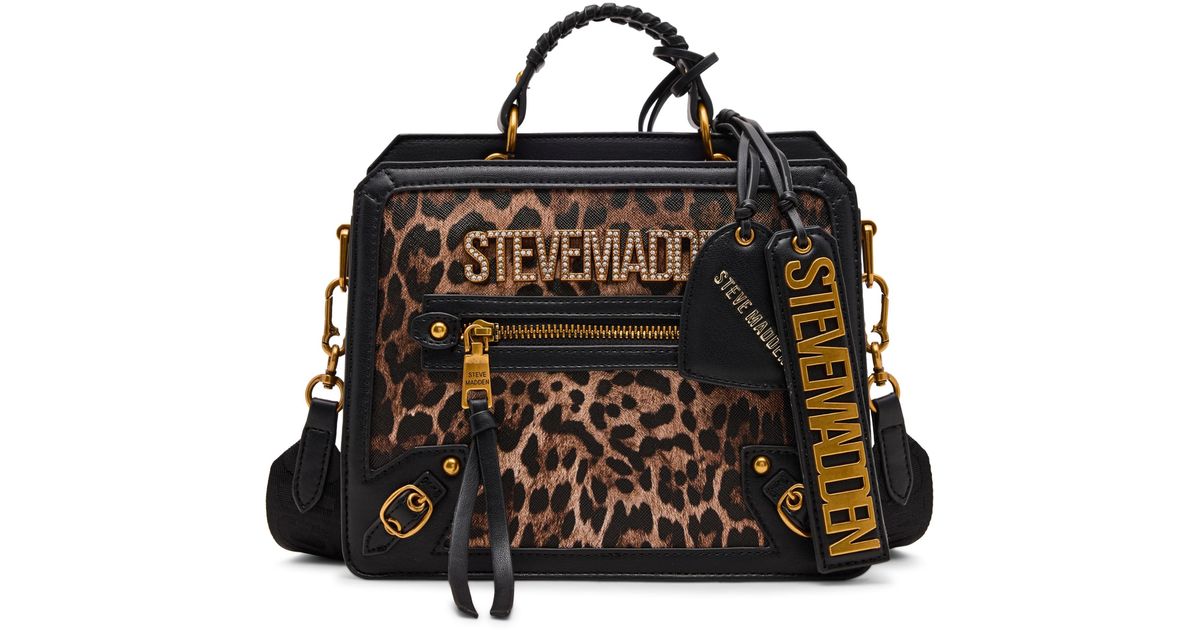 Steve Madden Evelynv Box Tote Satchel in Black | Lyst UK