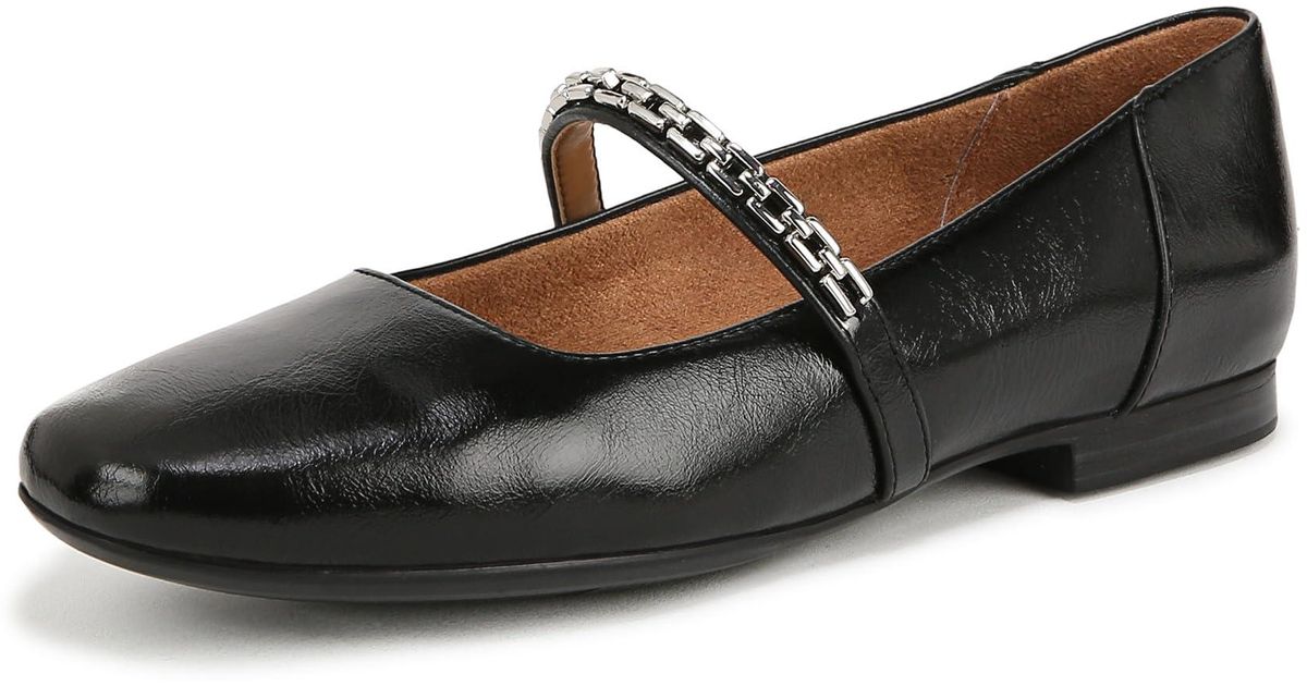 Naturalizer S Kelly-chain Mary Jane Flat Black 6.5 M | Lyst