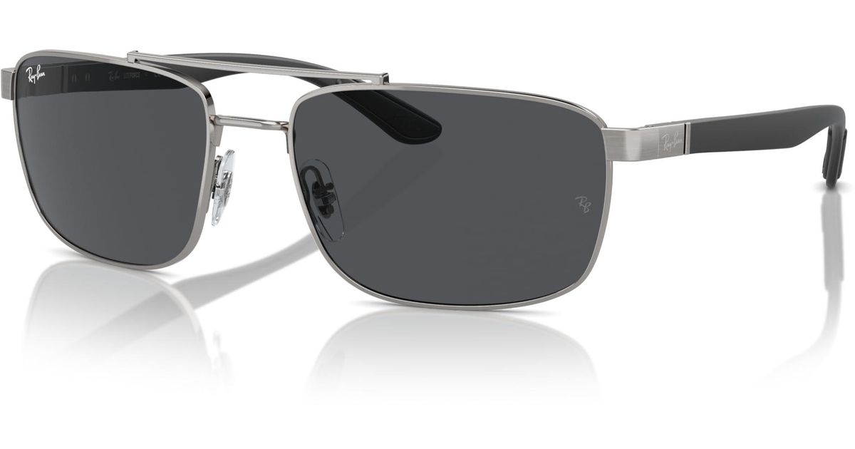 Ray-Ban Rb3737 Rectangular Sunglasses in Black | Lyst