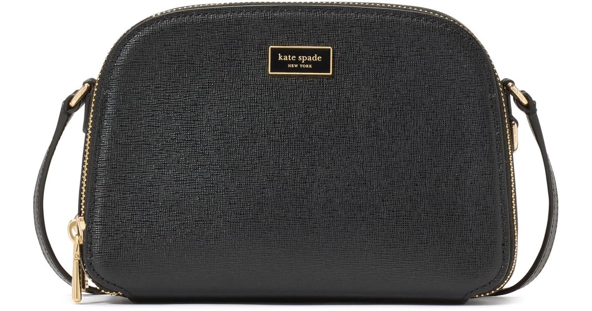 Kate Spade Serena Saffiano Leather Double Zip Dome Crossbody in Black ...
