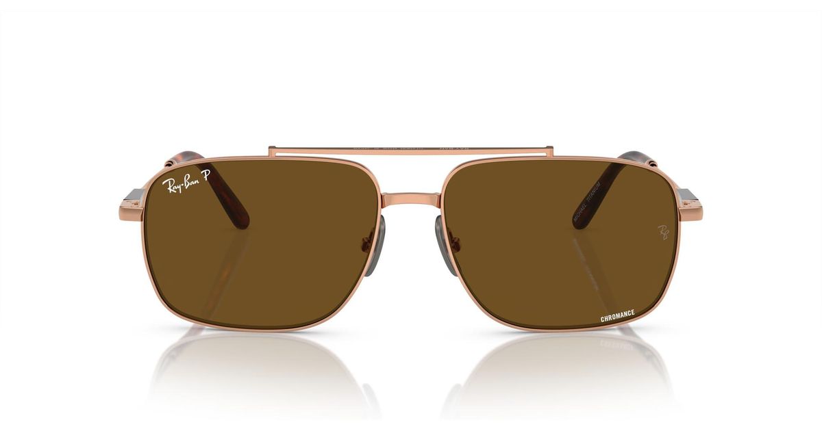 Ray-Ban Rb8096 Michael Titanium Rectangular Sunglasses in Black | Lyst