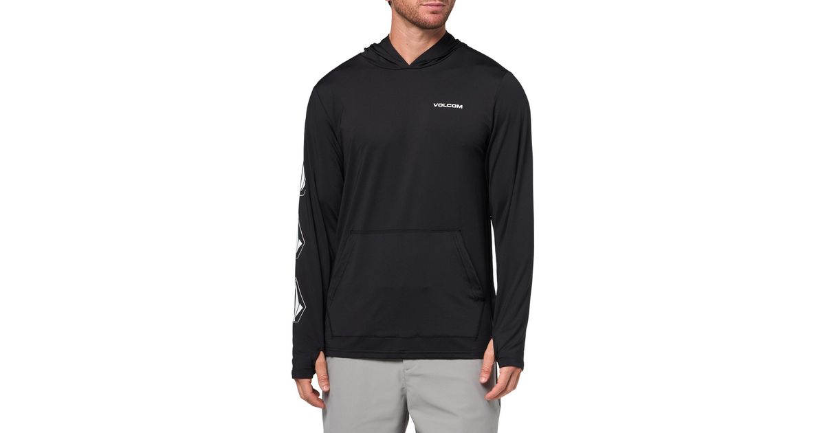 Volcom Iconic Long Sleeve Loose Fit Upf 50+ Long Sleeve Hood Rashguard ...