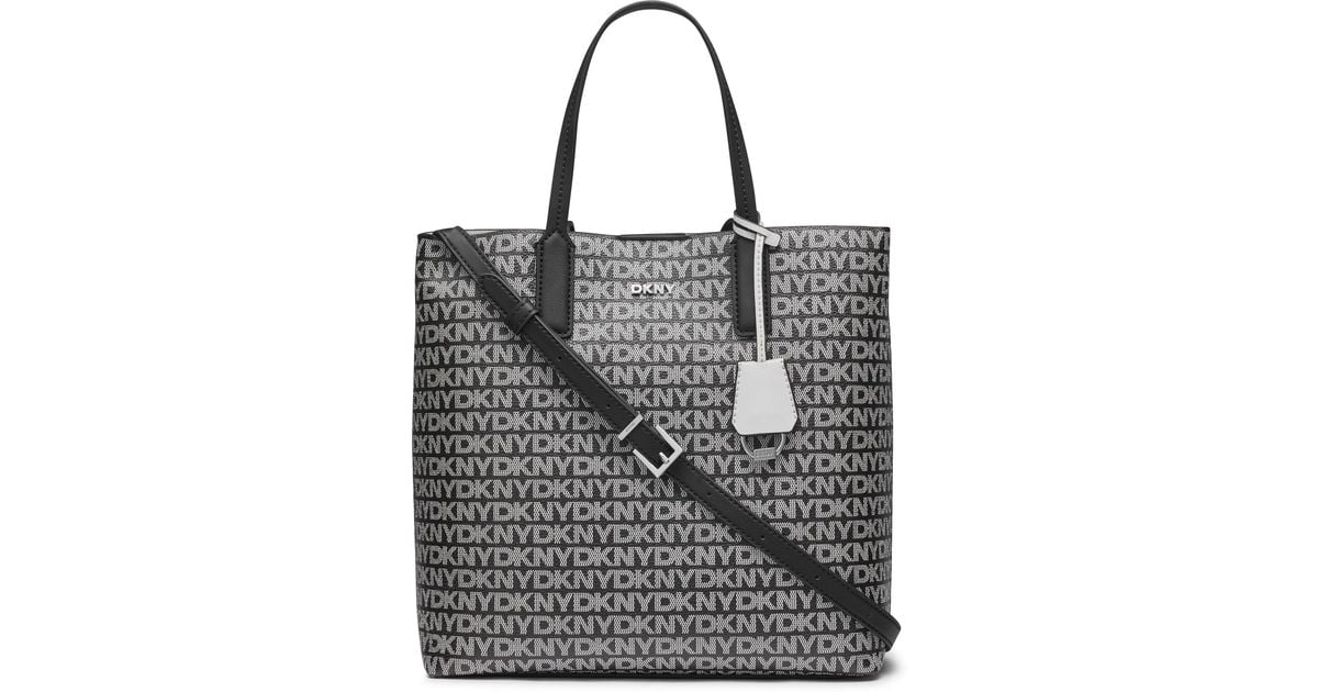 DKNY Saige Medium Tote Crossbody in Black | Lyst