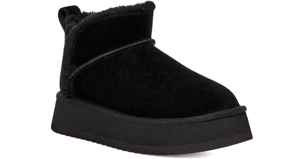 UGG Koola Ultra Mini Platform Boots, Suede in Black | Lyst