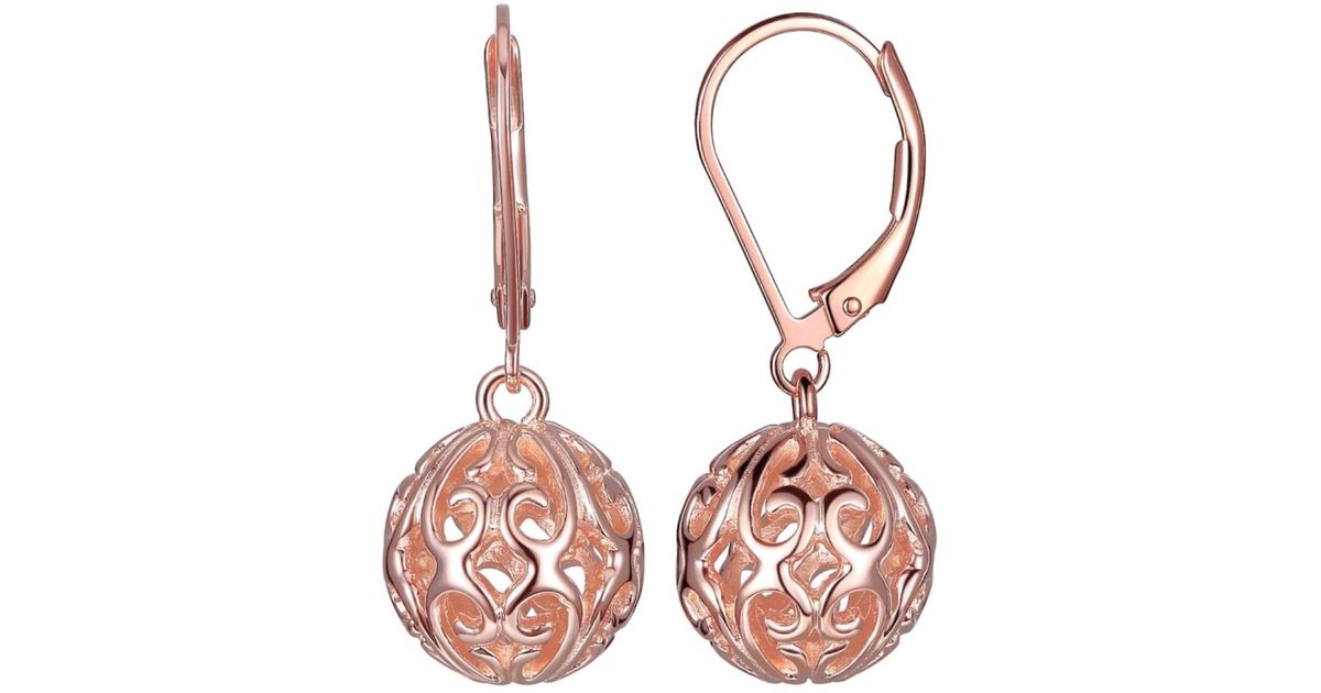 Amazon Essentials Rose 18k Gold Plated Sterling Silver Filigree Ball ...