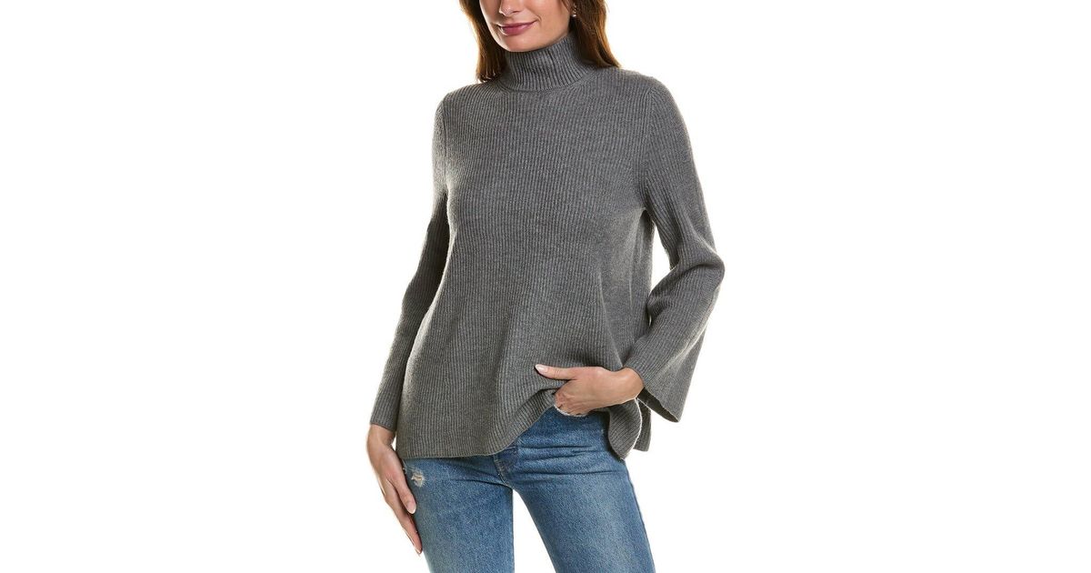 Anne Klein Directional Stitch With Long Sleeves in Gray | Lyst