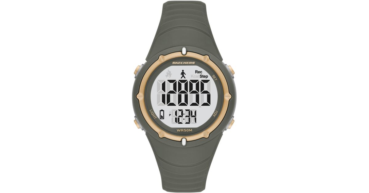 Skechers Skywood Digital Green Plastic Watch in Metallic | Lyst