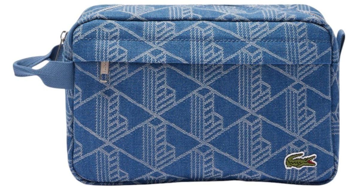 Lacoste Denim Monogram Toilet Kit in Blue | Lyst