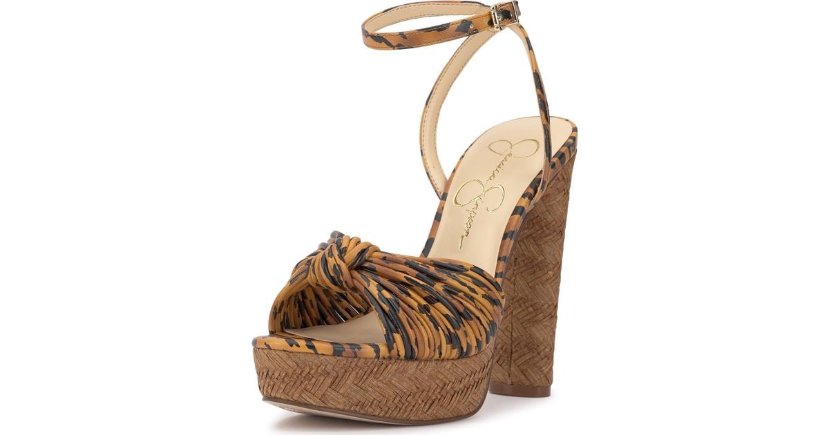 Jessica Simpson Immie Platform Sandal in Brown | Lyst