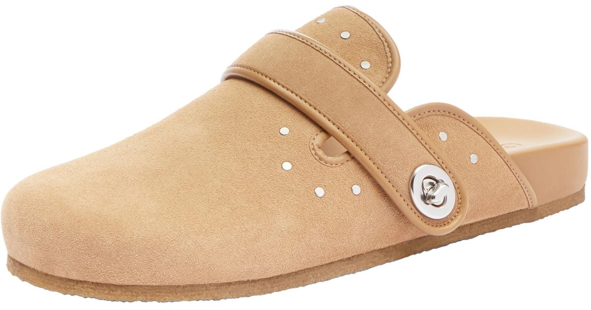 COACH Blake Suede With Rivets Clog in Natural | Lyst
