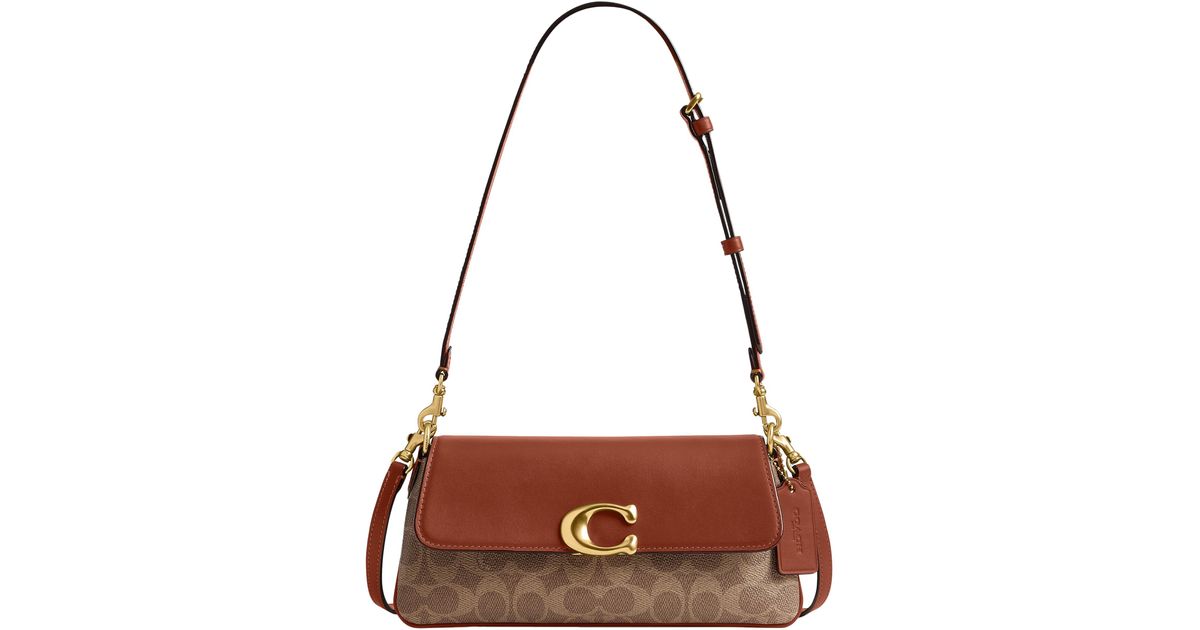 COACH Coated Canvas Signature Jet Shoulder Bag in Red | Lyst