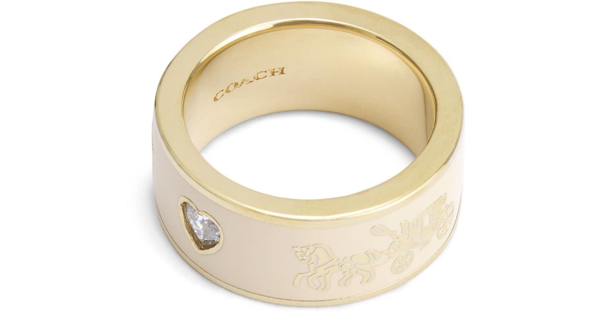 COACH S Signature Horse & Carriage Band Ring in Metallic | Lyst