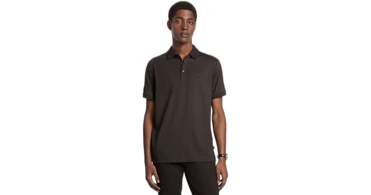 Michael Kors Mk Signature Shoulder Logo Polo in Black for Men | Lyst