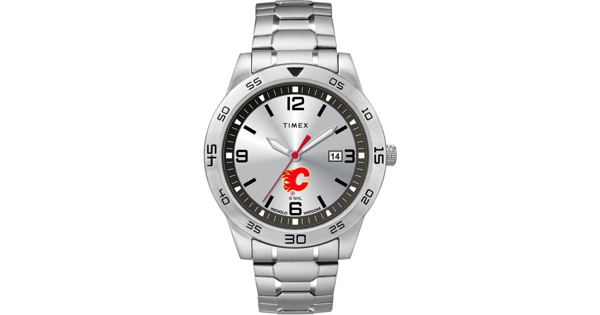 Timex Tribute Nhl Citation 42mm Watch – Calgary Flames With Stainless ...