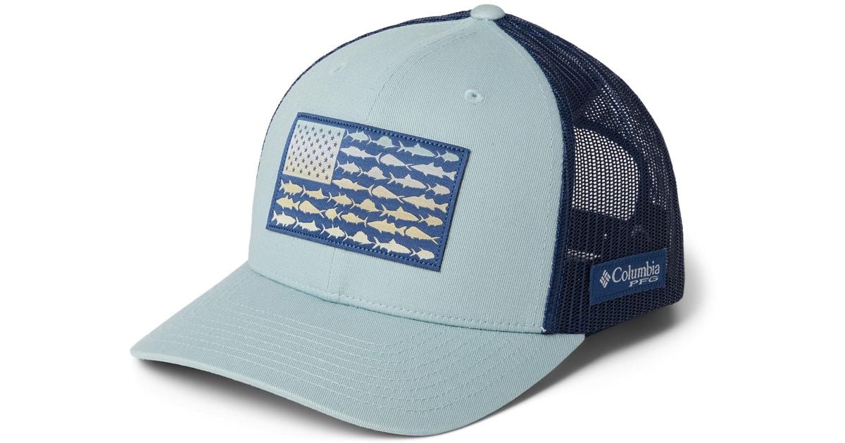 Columbia Pfg Fish Flag Mesh Snap Back Hat in Blue | Lyst