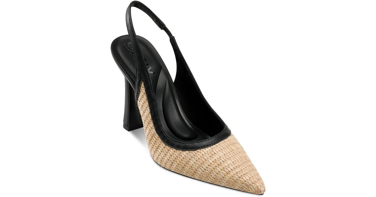 DKNY Evening Cushioned Insole Cinette-slingback Pump in Black | Lyst