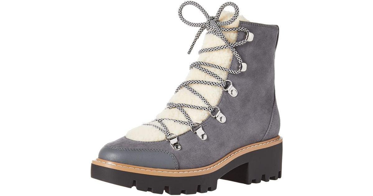 The Drop Caleb Shearling Hiking Boot Charcoal in Blue | Lyst