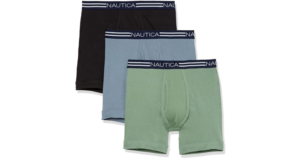 Nautica Classic Cotton Boxer Brief Multi Pack in Blue for Men | Lyst