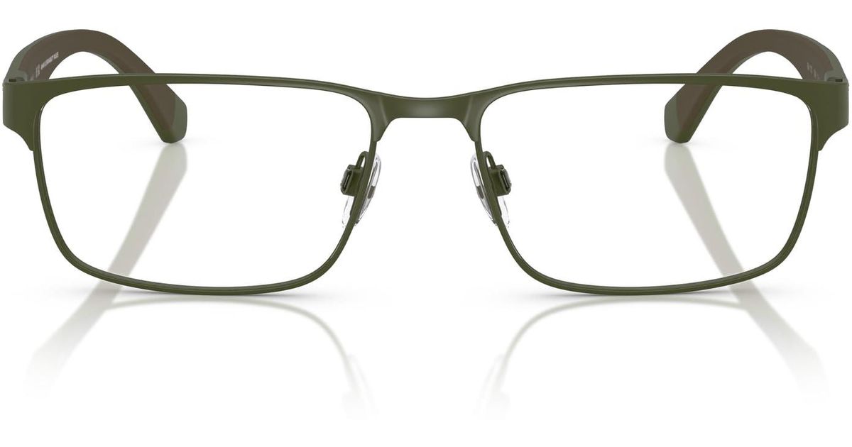 Emporio Armani Ea1105 Rectangular Prescription Eyewear Frames in Black ...