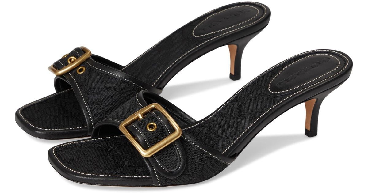 COACH Margot Sandals in Black | Lyst