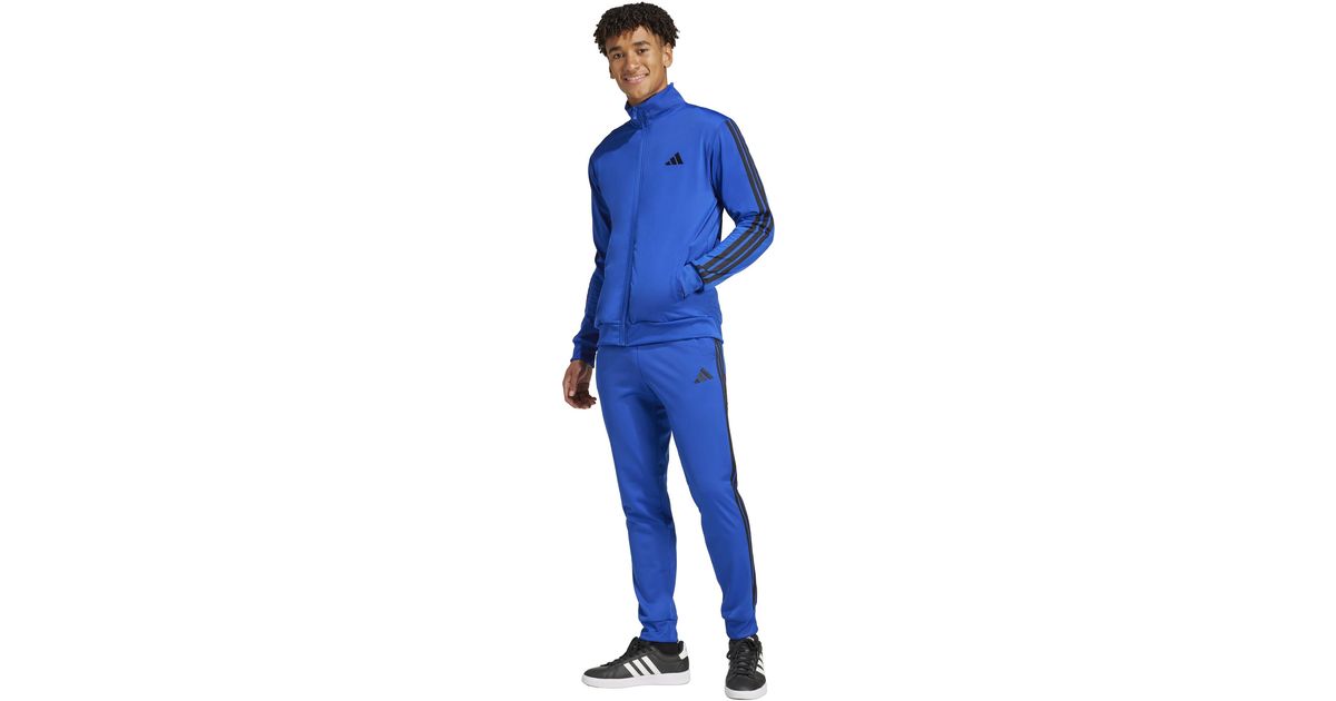 adidas S Basic 3-stripes Tricot Sportswear Tracksuit in Blue for Men | Lyst