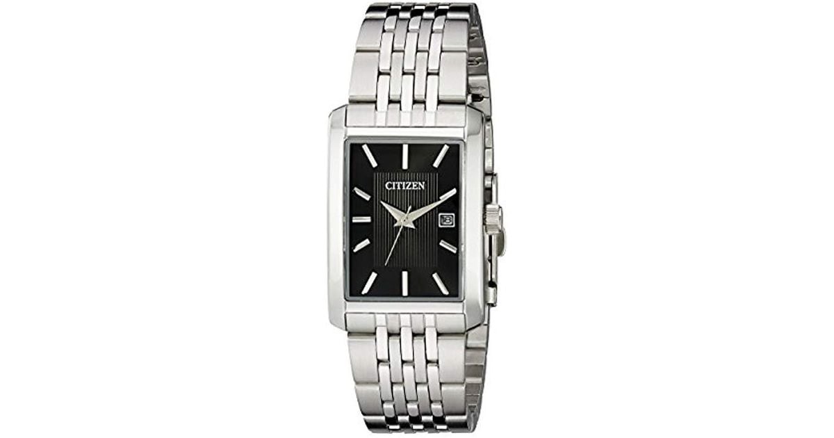 Citizen Stainless Steel Rectangular Watch for Men | Lyst