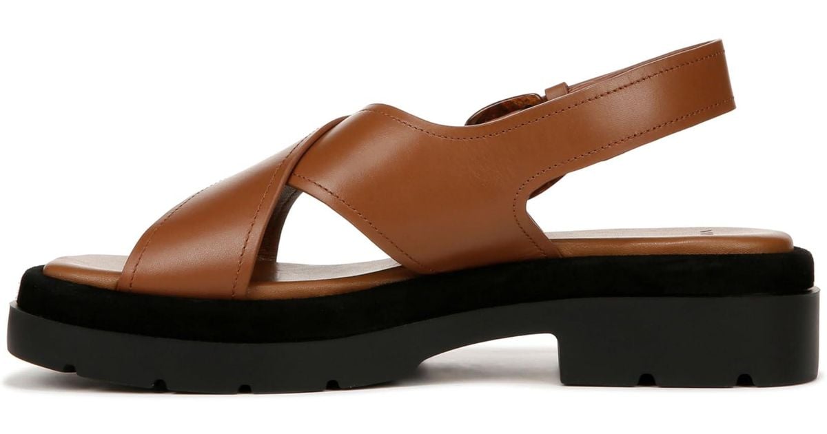 Vince S Helena Slingback Platform Sandal Sequoia Brown Leather 7 M | Lyst