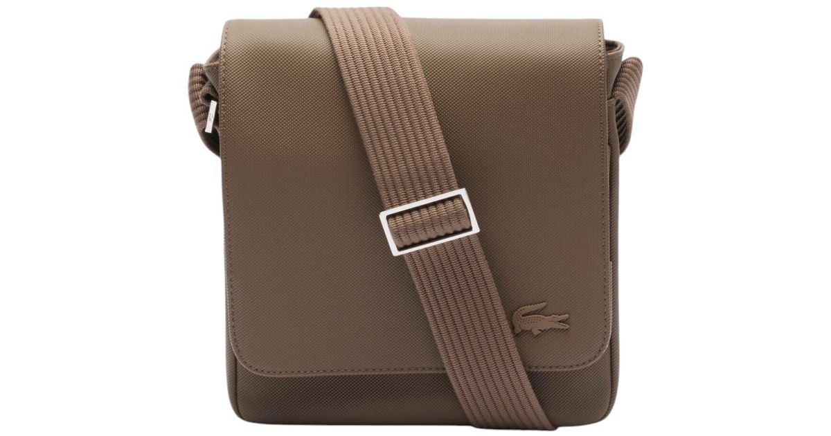 Lacoste S Classic Flap Close Shoulder Bag in Brown for Men | Lyst