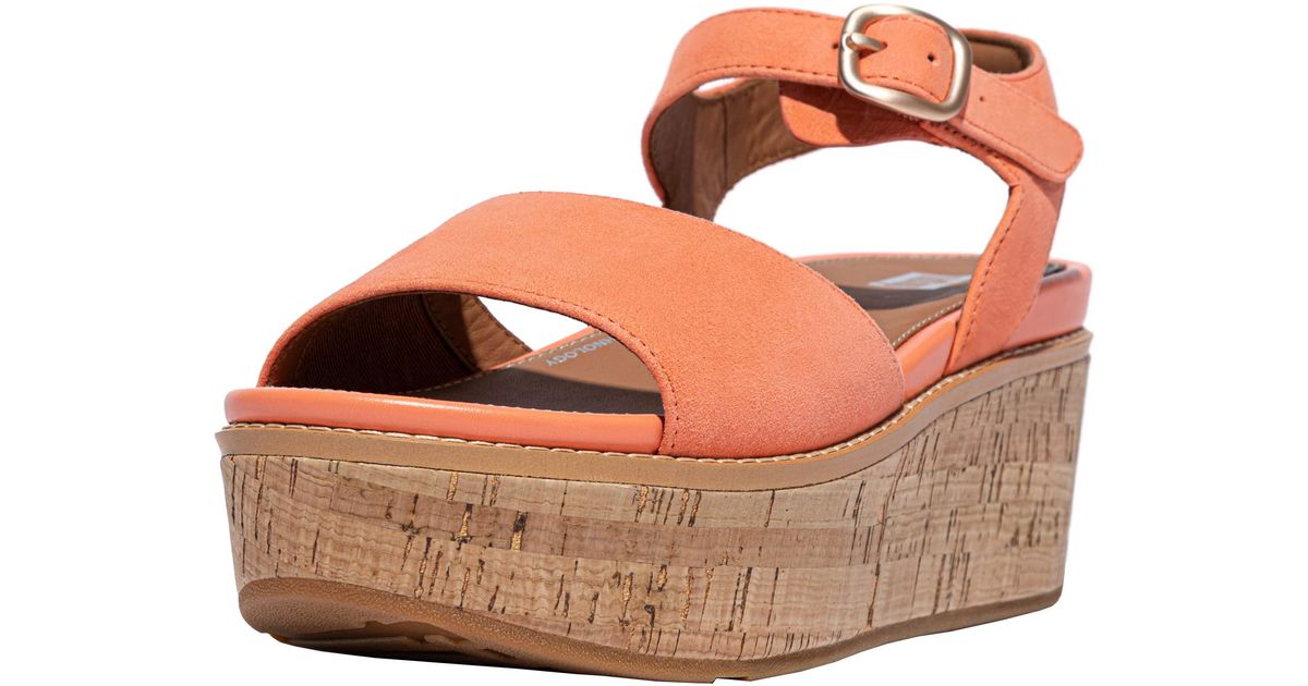 Fitflop Gc7580-090 Eloise Cork-wrap Suede Back-strap Wedge Sandals ...