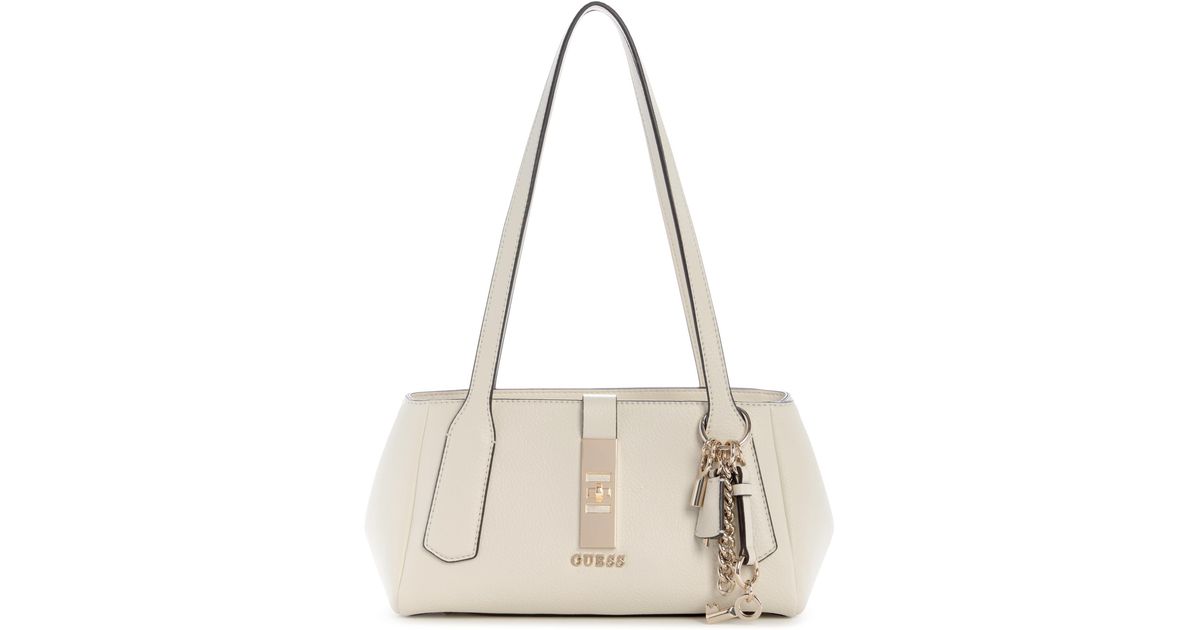 Guess Brooke Shoulder Satchel in Natural | Lyst UK