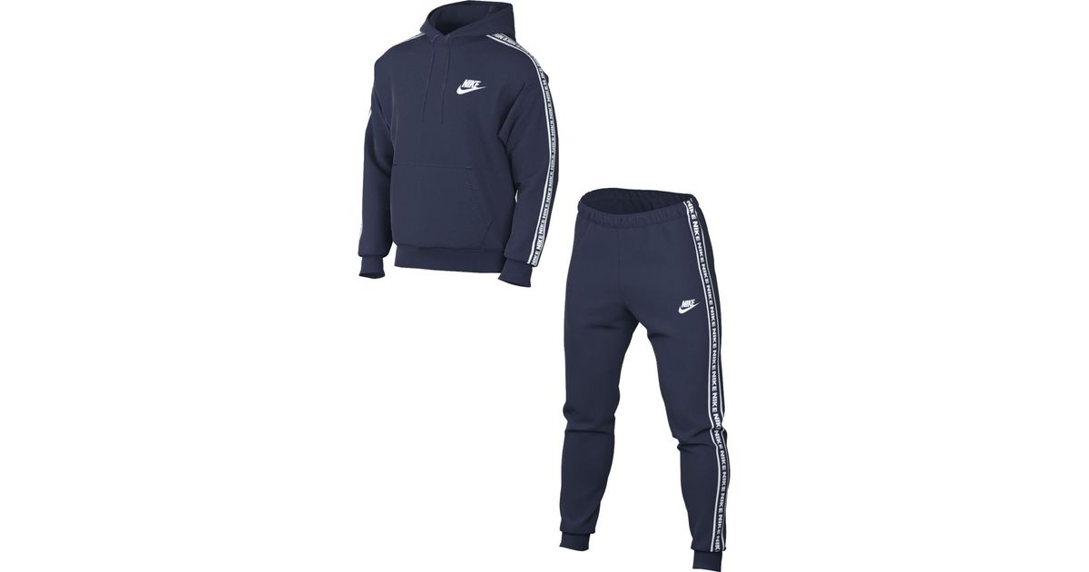 Nike Fb7296-410 Club Fleece Tracksuit Midnight Navy/white Size M in ...