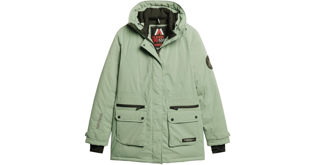 Superdry City Padded Parka Jacket in Green | Lyst UK