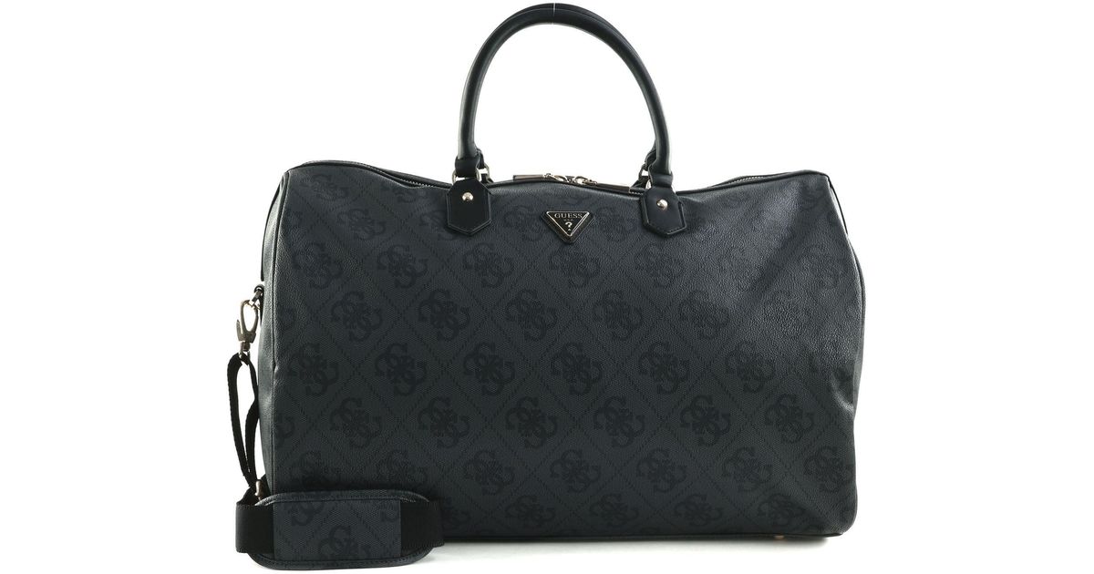Guess Weekender Duffel Bag Coal Logo in Black | Lyst UK