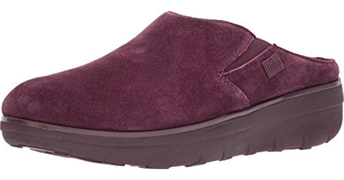 Fitflop Loaff Suede Clogs in Purple | Lyst UK