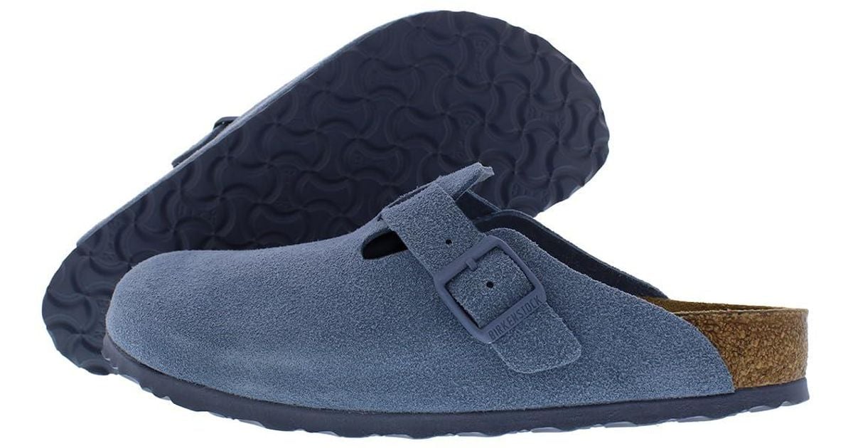 Birkenstock Boston Soft Footbed Clogs in Blue | Lyst UK