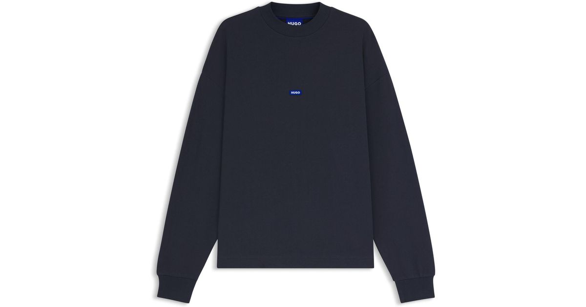 HUGO S Nedro Cotton-terry Sweatshirt With Blue Logo Patch for Men | Lyst UK