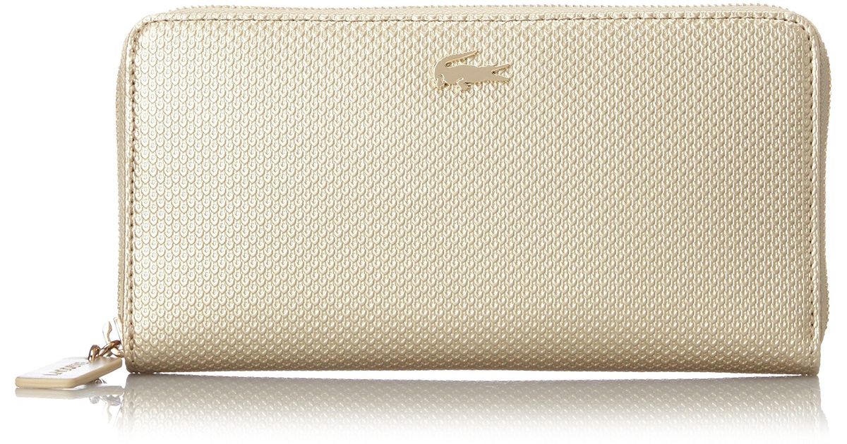 Lacoste Long Wallet With Zipper in Black | Lyst UK