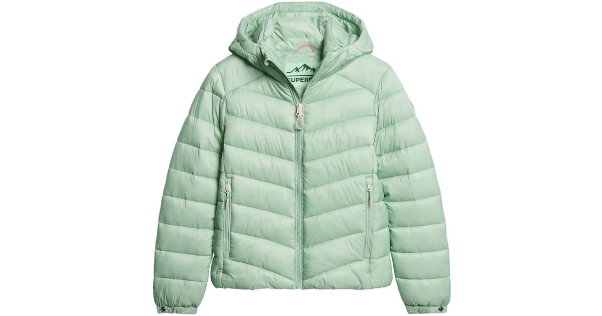 Superdry Hooded Fuji Padded Jacket A4 in Green | Lyst UK