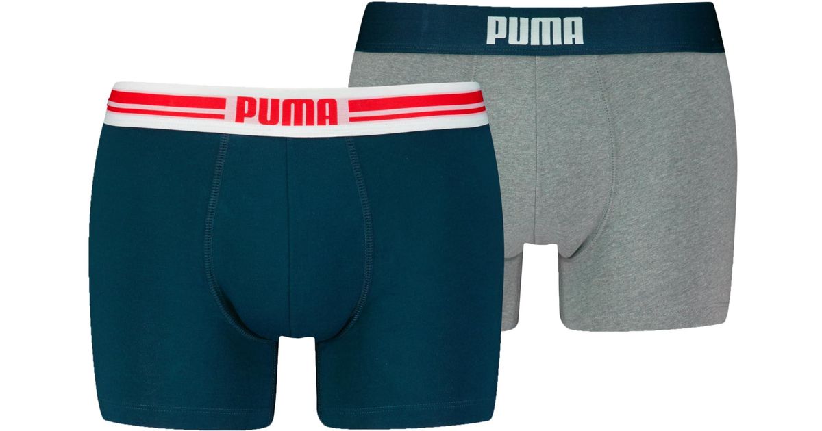 PUMA Everyday Placed Logo Boxer 2 Units S in Blue for Men | Lyst UK