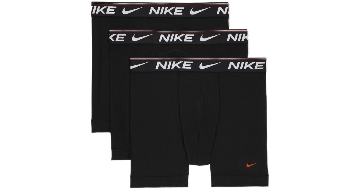 Nike Mens Ultra Comfort Boxer Brief 3pk Underwear in Black for Men ...