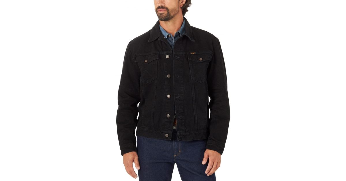 Wrangler Cowboy Cut Western Unlined Denim Jacket in Black for Men | Lyst UK