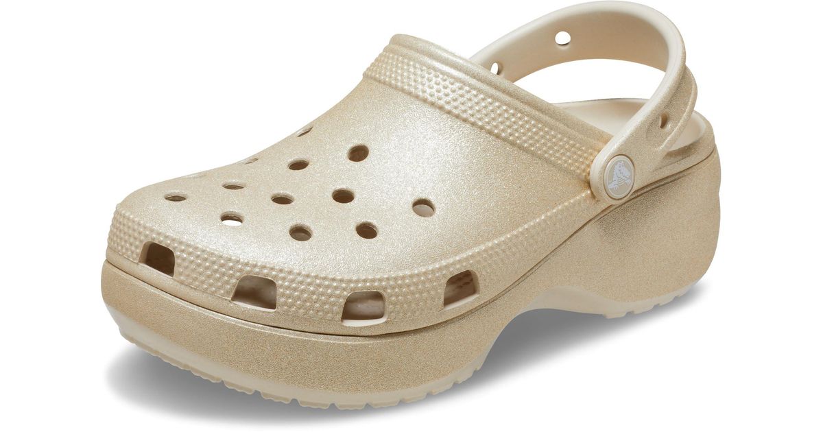 Crocs™ , Classic Platform Glitter Clog W, Champagne, 4 Uk in Metallic ...